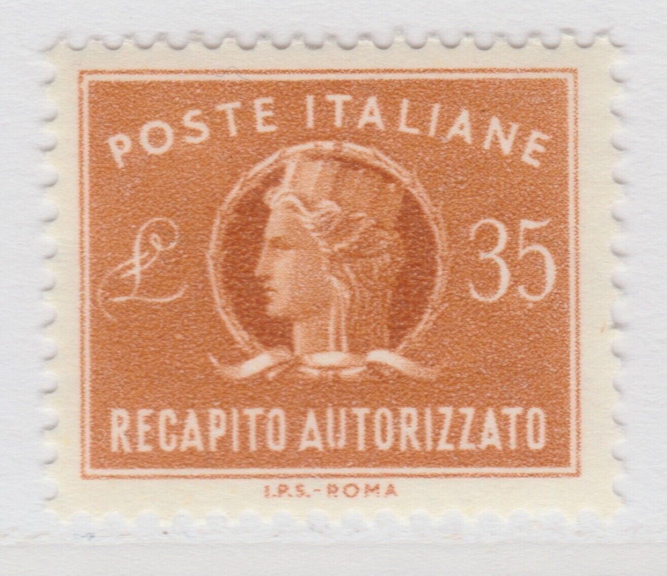 ITALIA Recapito Autorizzato 1955-90 35 Lire Filigrana Stelle Nuovo MNH ...