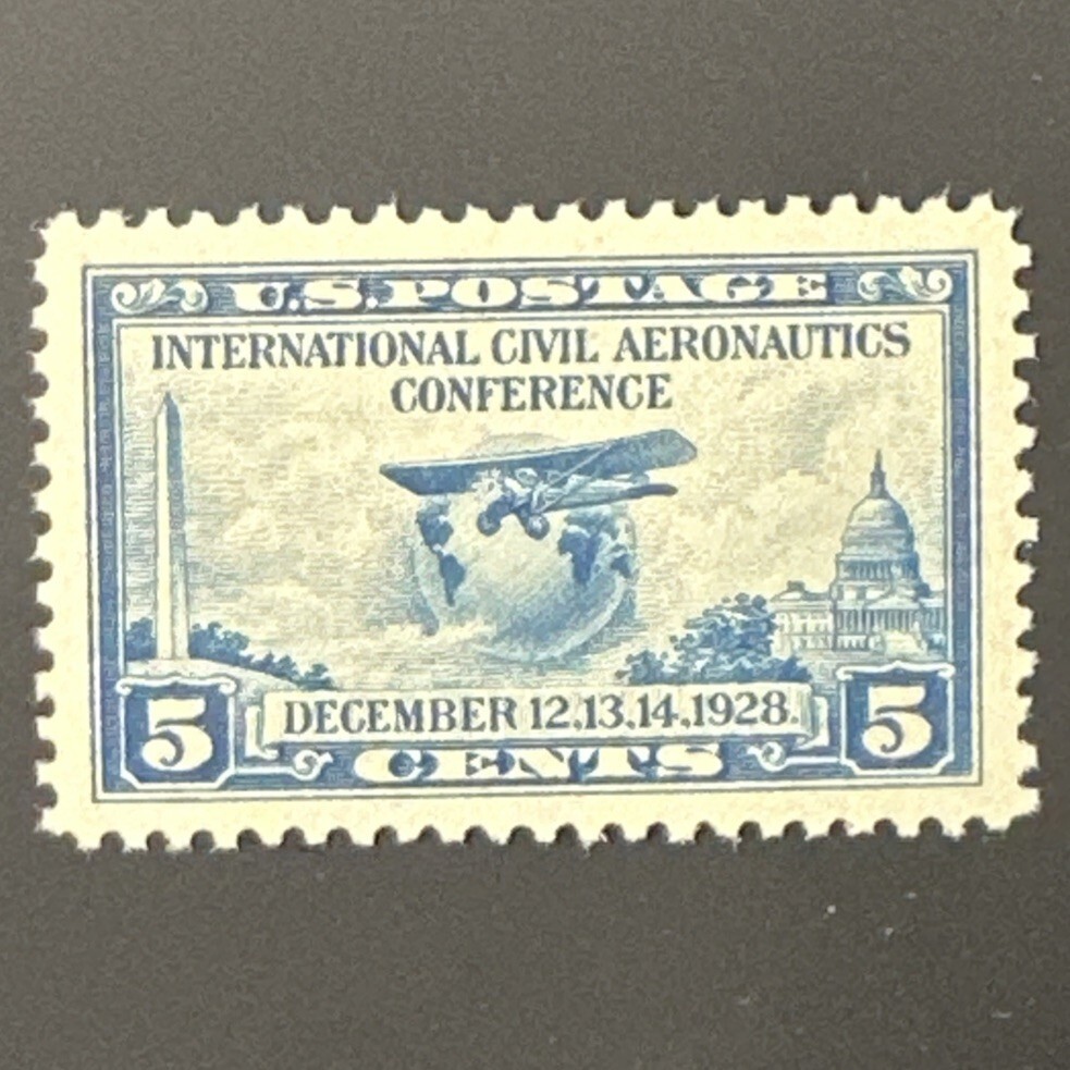 Scott 650 Globe And Airplane 1928 5 Cent Superb 98J Mint OGnh | United ...