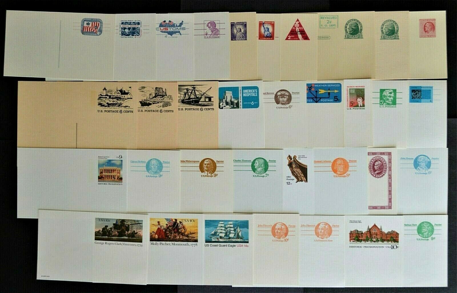1914//1987 US Sc. #UX27//UX119 lot of 75 all different postal cards ...