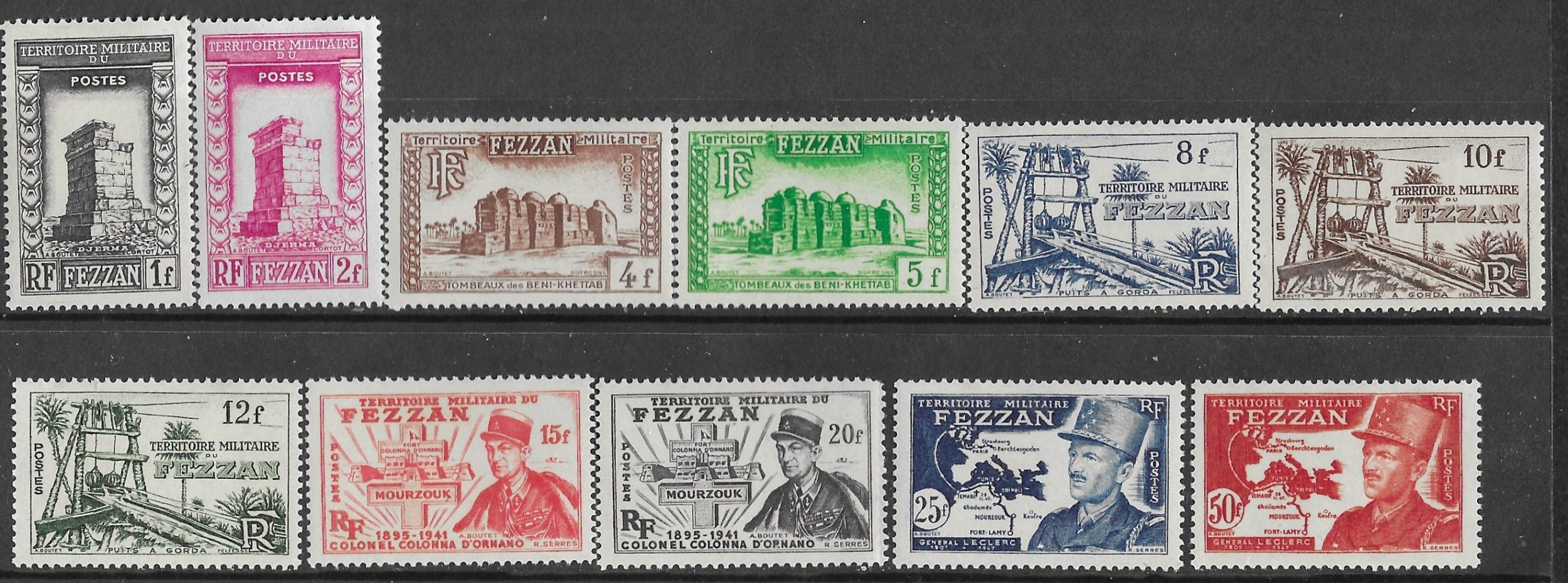 Libya-Fezzan # 2N1-11 French Occupation - First Series (11) Unused LH ...