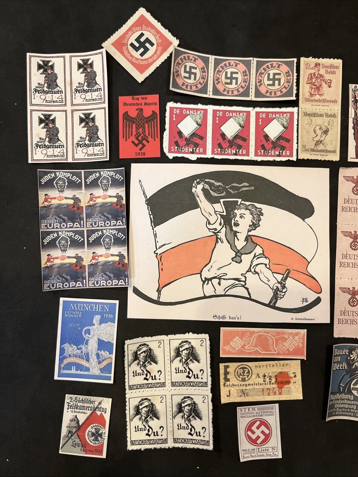 Nazi Germany Third Reich 38 pcs stamps blocks WW2 WWII German ...