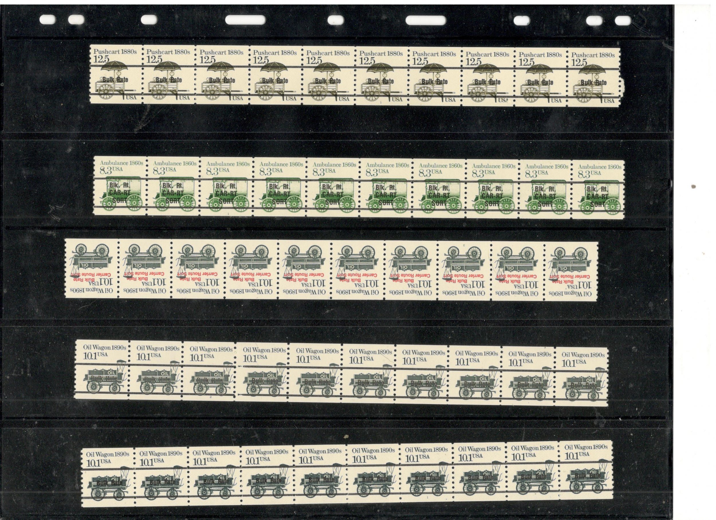 US Plate Number Coil Strip Collection ALL Mint | United States, Stamp ...