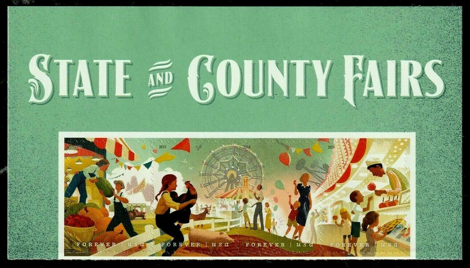 2019 US Stamp - State and County Fair - Header Block/Strip of 4 - Scott ...