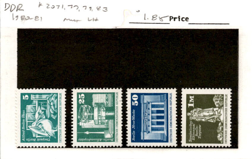 Germany - DDR, Postage Stamp, #2071, 2077, 2079, 2083 Mint LH, 1980 (AC ...