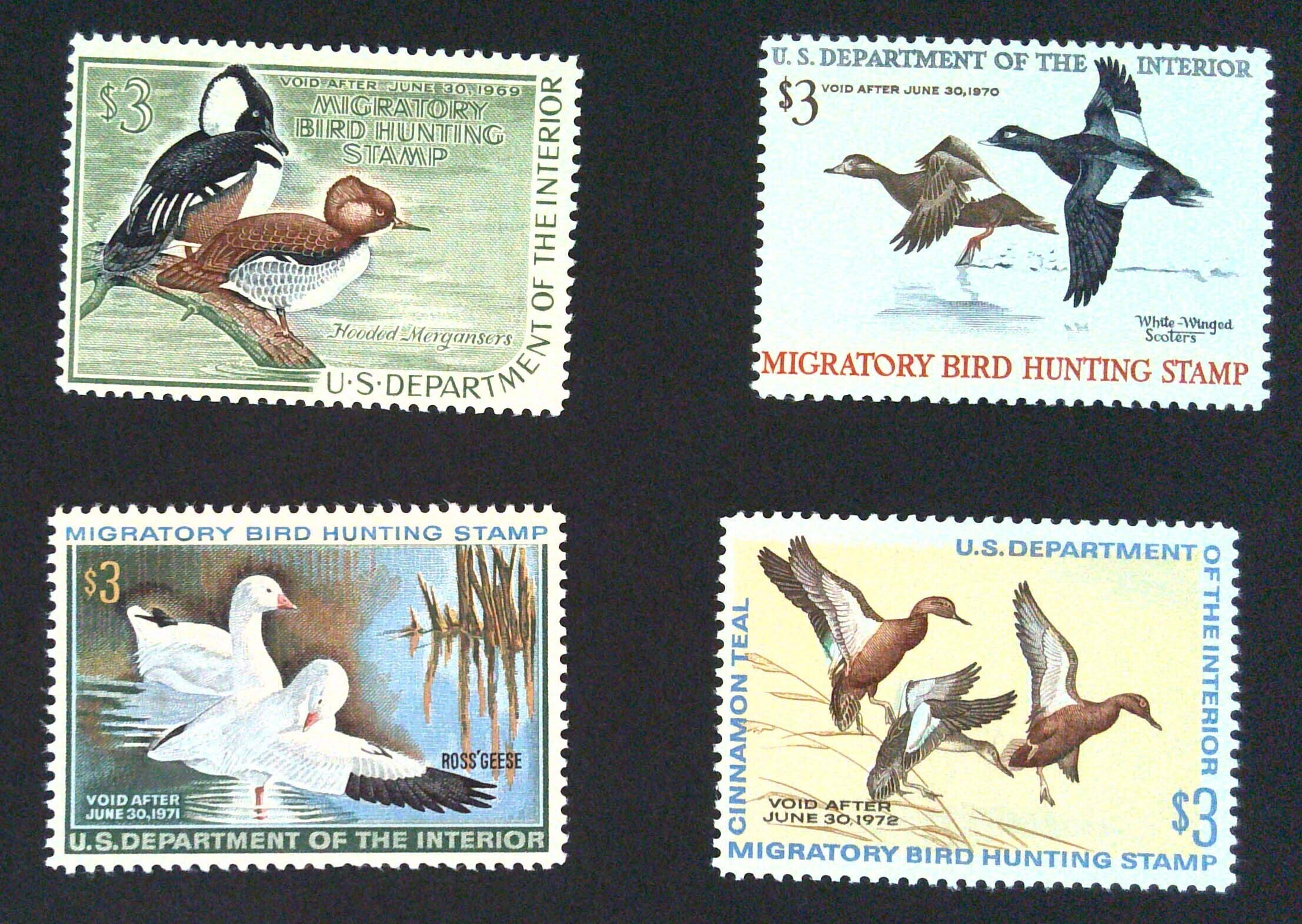 Scott #RW35-38 - Hunting Permit Stamp Lot - MNH - 1968-71 | United ...