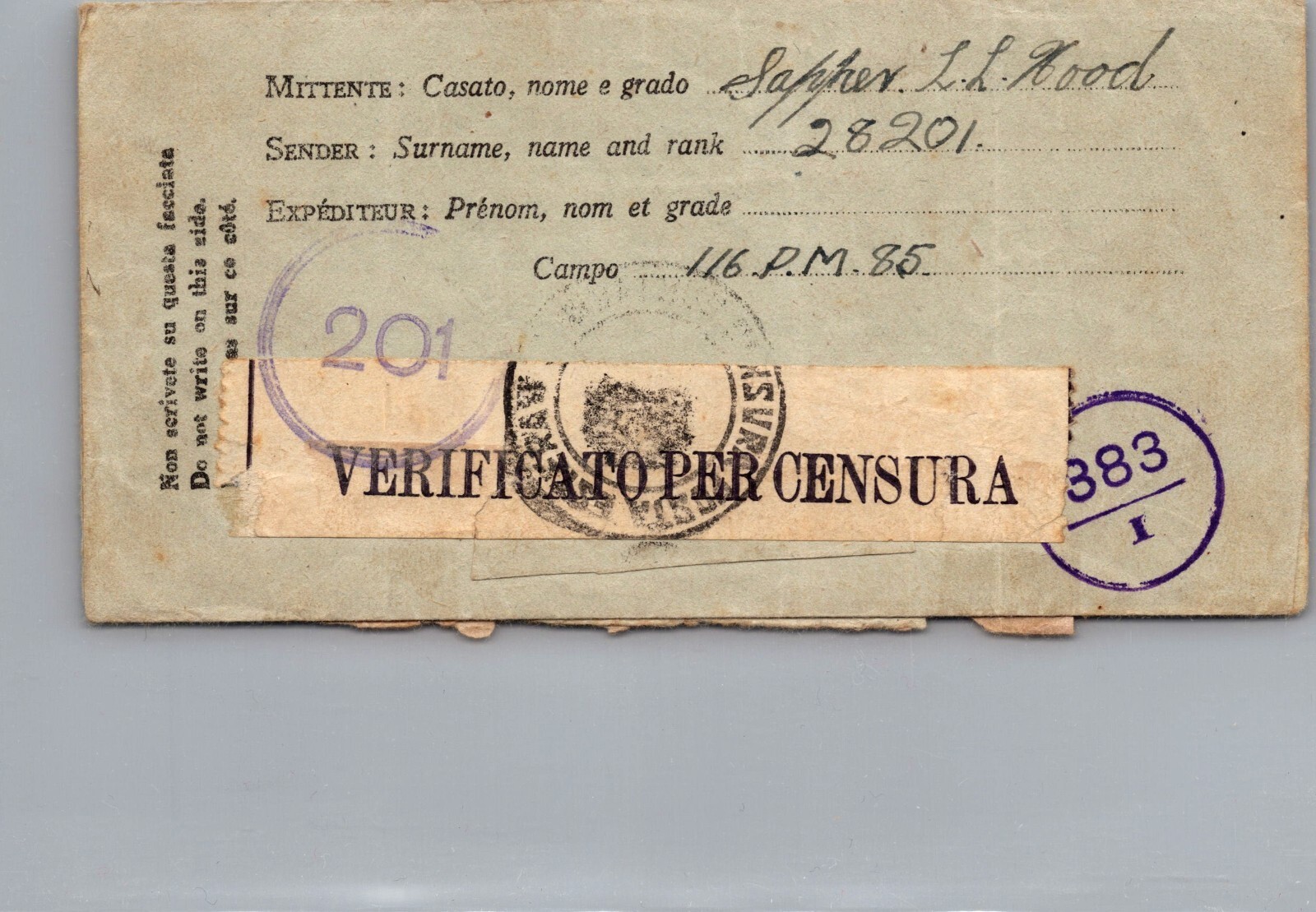 1940s Italy POW Camp Prisoner of War Censored Cover to Auckland New ...