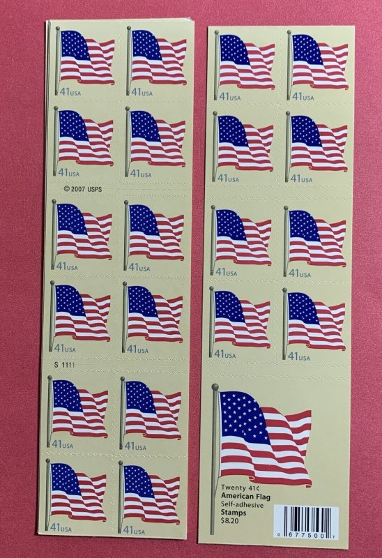 4191a US Flag Complete Booklet of 20 41¢ Stamps MNH | United States ...