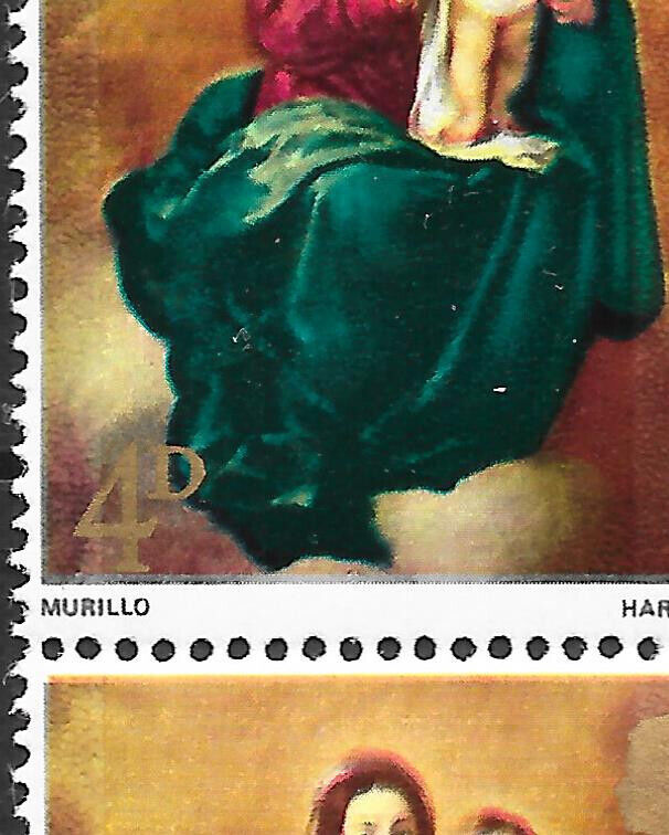 GB 1967, SG757 CHRISTMAS 4d, PAIRS With 4d Shift FLAW (see desc.) MNH ...