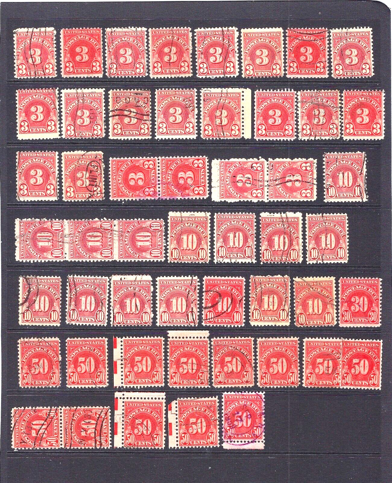 JASTAMPS: US Postage Due Stamps Scott #J72, 74-76 Used 46 Stamps ...