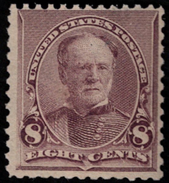 US #225 SCV $135.00 VF mint never hinged, fresh color, nice stamp ...