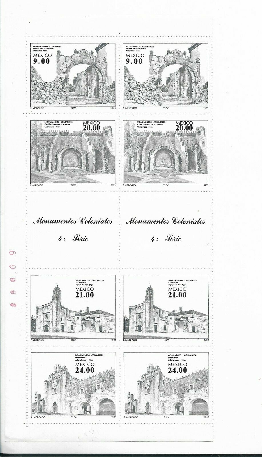 Mexico 1983 Colonial Buildings Architecture Monuments 2 Strips of 4 ...