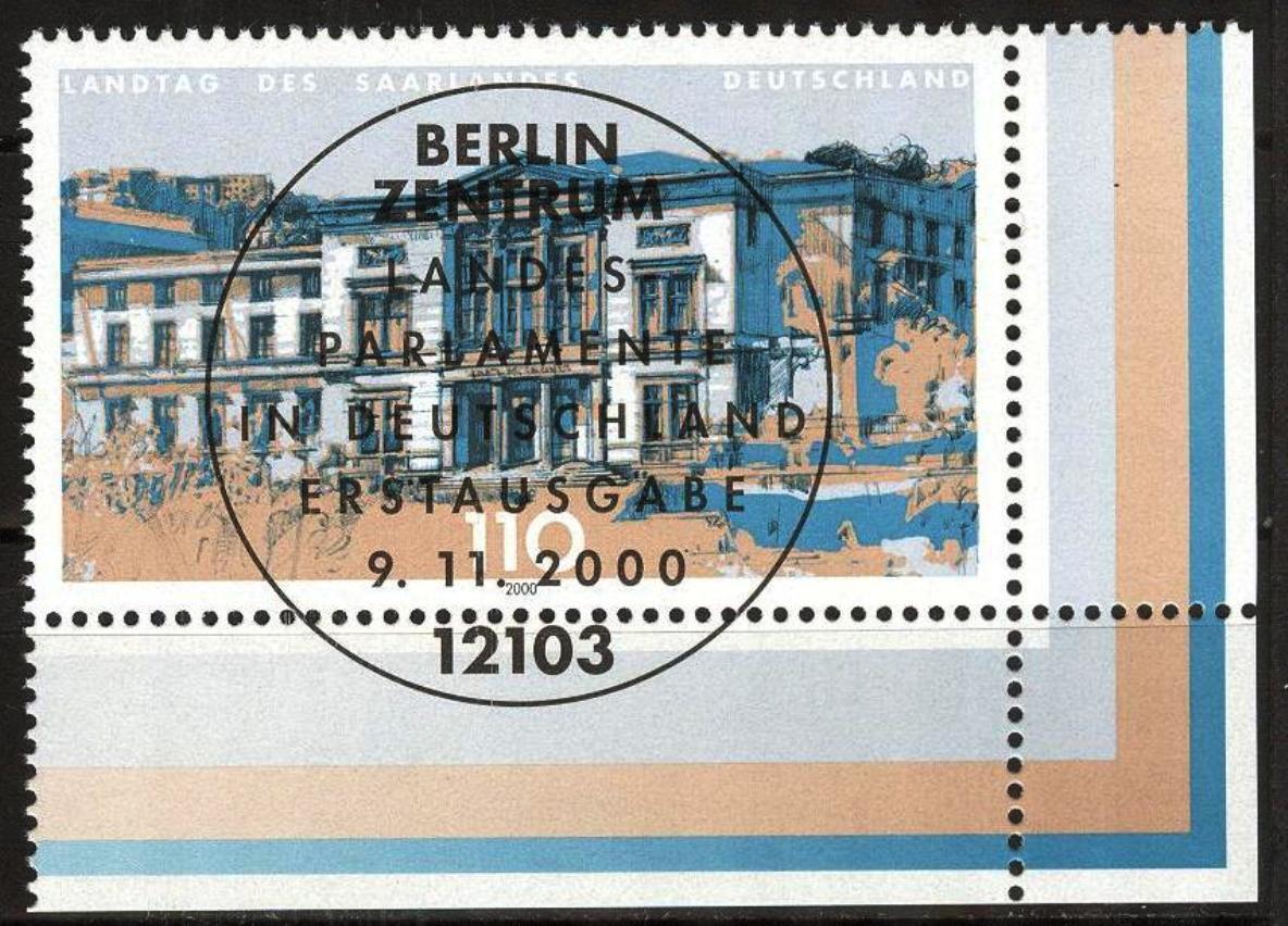 Germany 2000 Architecture State Parliament Saarbrucken Used / CTO ...