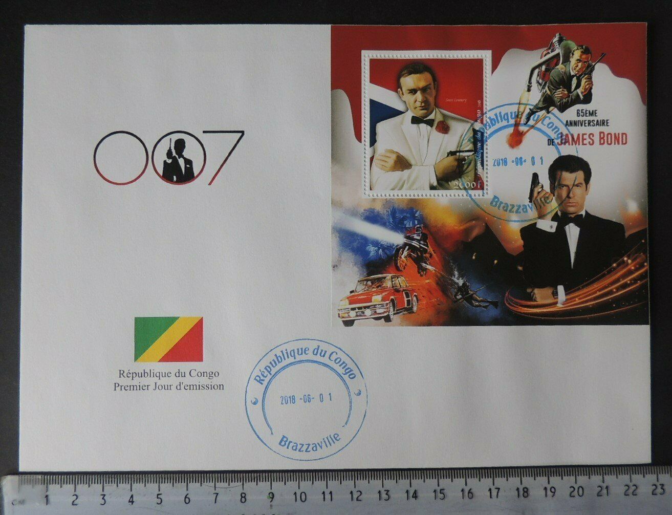 2018 FDC james bond 007 sean connery pierce brosnan connery cinema s/s ...