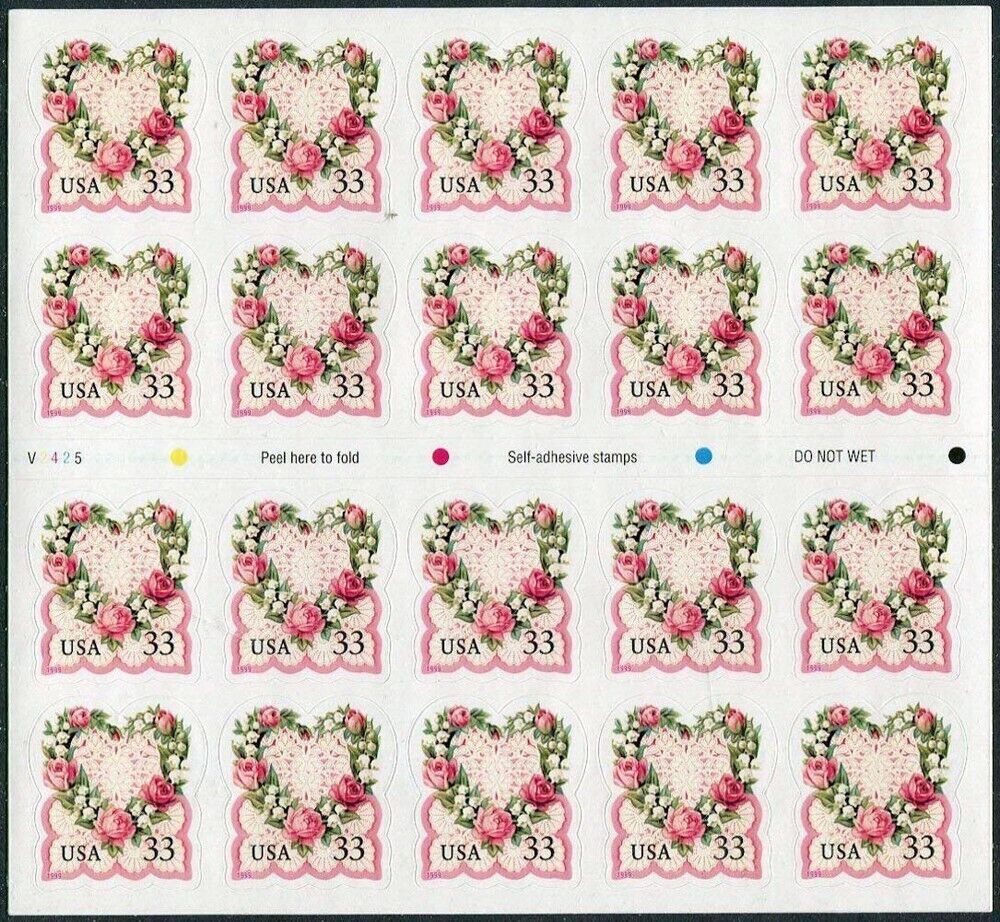 Love: Victorian Heart 32 Cent Stamps - Sheet of 20 Postage Stamps Scott ...