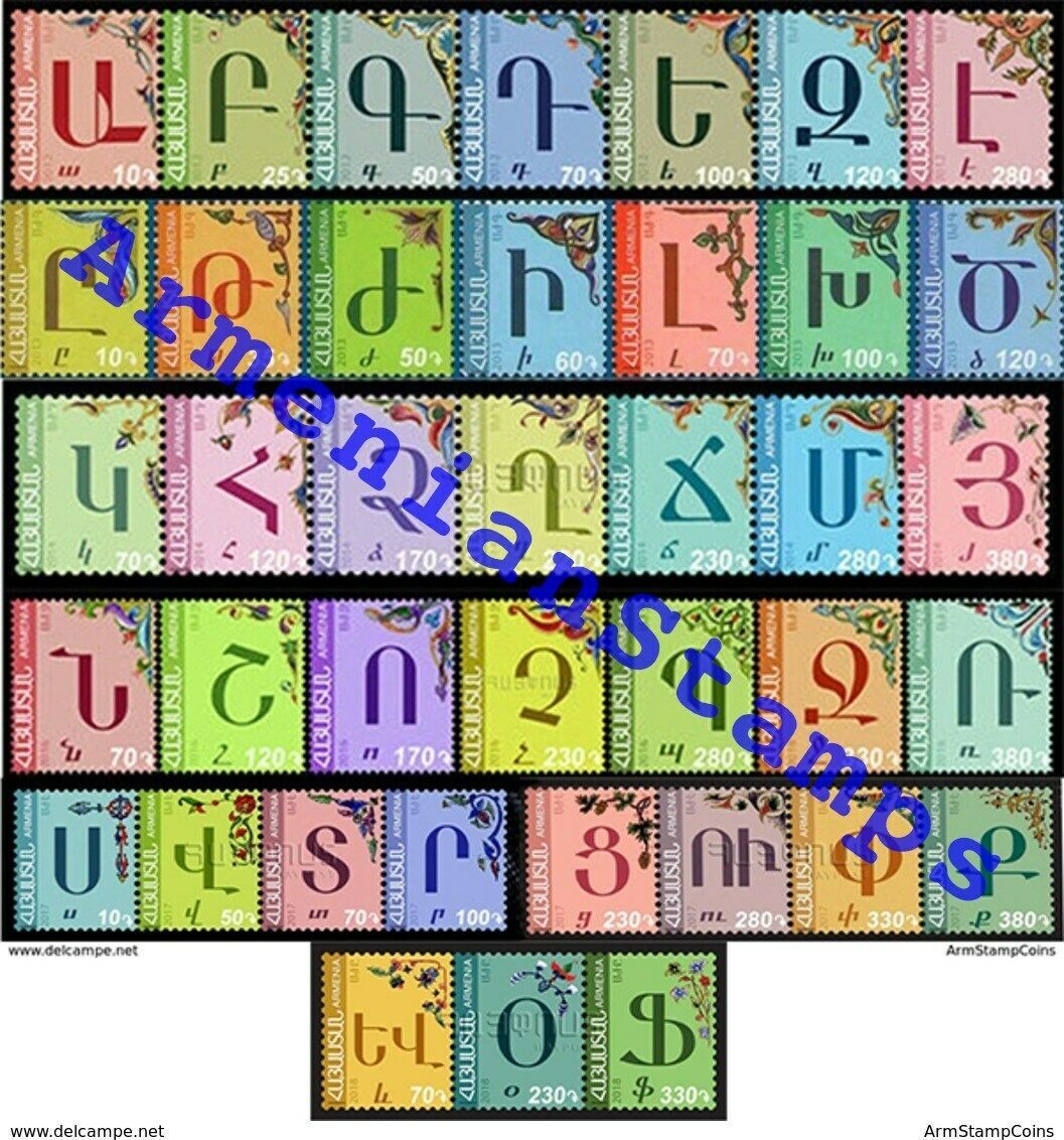 Armenia MNH** 2012-2018 Definitive COMPLETE set Alphabet Writing ALL 39 ...