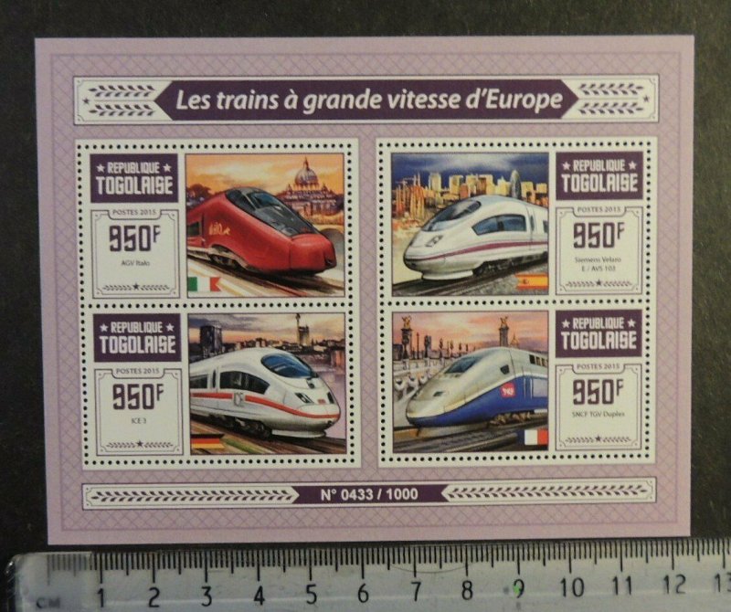 Togo 2015 high speed trains europe railways transport agv avs ice sncf ...