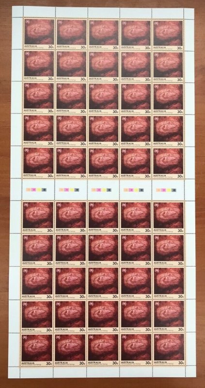 Australia 1984 30c Bicentennial Rock Paintings (Rock Python) sheet of ...