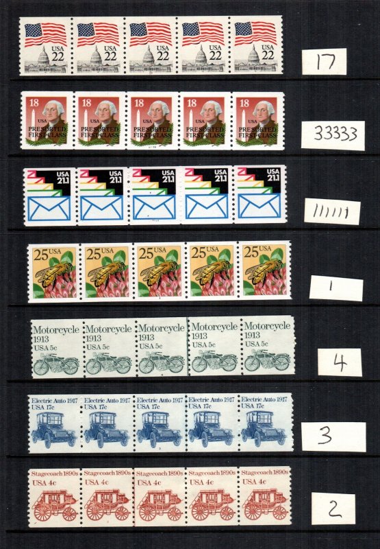 United states 7 MNH plate number strips | United States, General Issue ...