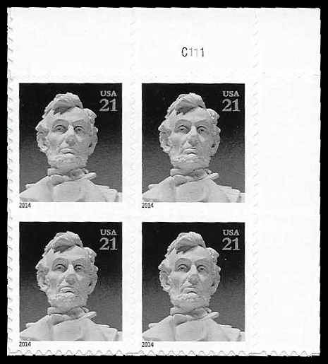 PCBstamps US #4860 PB 84c(4x21c)Abraham Lincoln, MNH, (PB-2a) | United ...