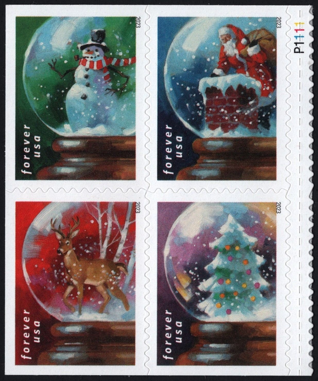 SC#5816-5819 (Forever) Snow Globes Booklet Block of Four (2023) SA ...
