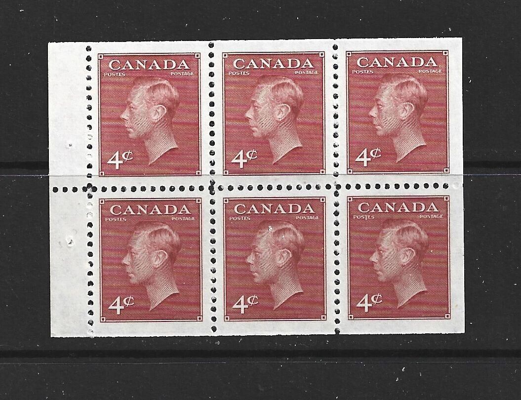 Canada - 1950 King George VI Four Cent Booklet Pane - Scott 287b - MNH ...