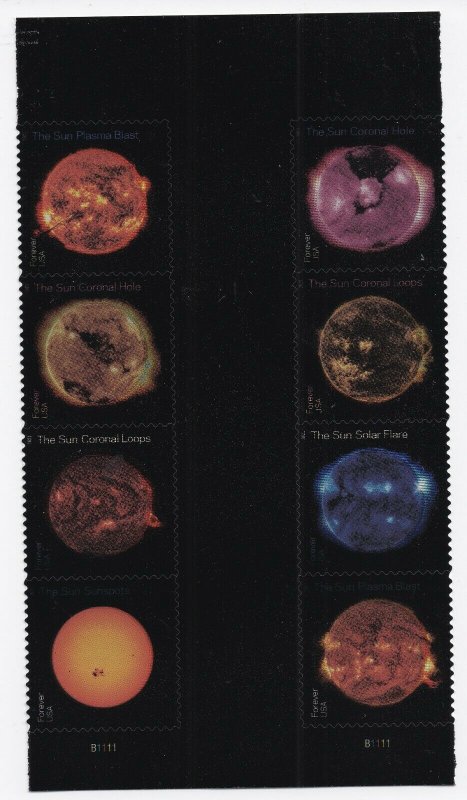 US 5598-5607 Sun Science forever vert gutter block (8 stamps) MNH 2021 ...