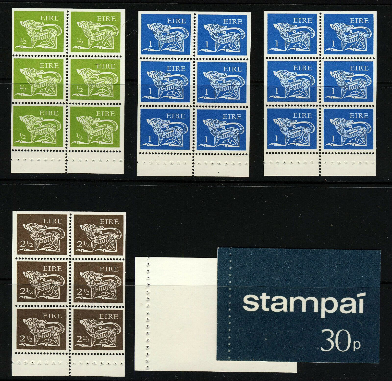 IRELAND 1971 Exploded Booklet with all Covers & Stamps SG SB19 MINT ...