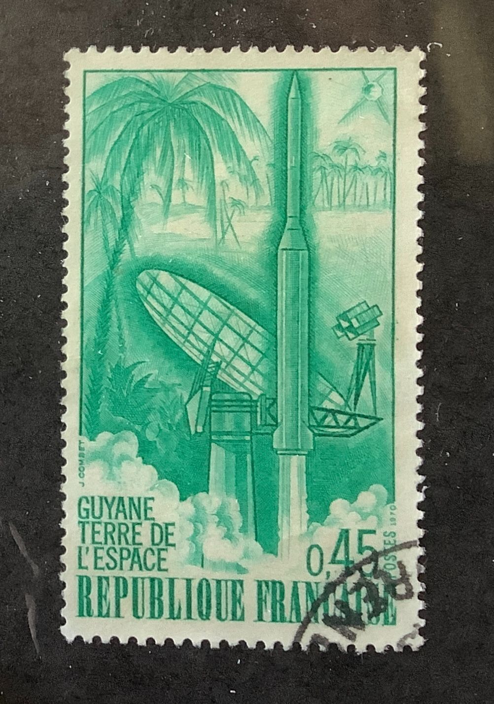 France 1970 Scott 1270 used - 0.45fr, Launching of Diamant B Rocket ...