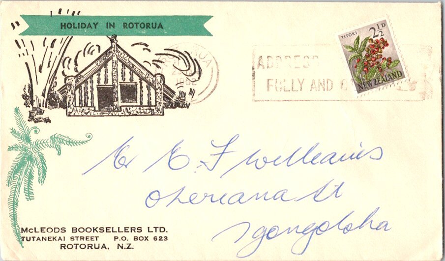 New Zealand 2 1/2d Titoki Flower 1962 Rotorua to Ngongotaha ...