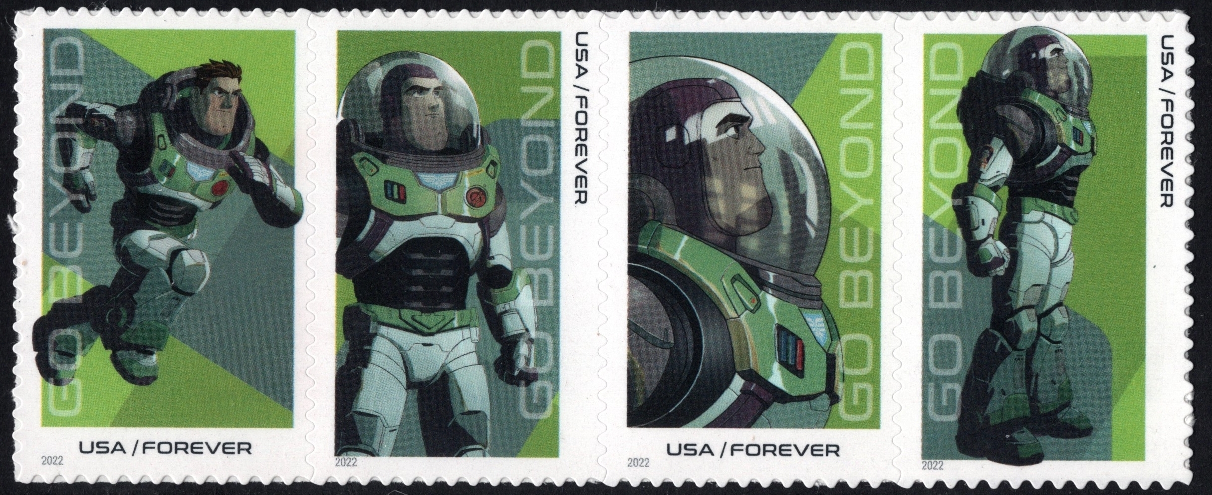 SC#5709-12 (Forever) Buzz Lightyear Horizontal Strip of Four (2022) SA ...