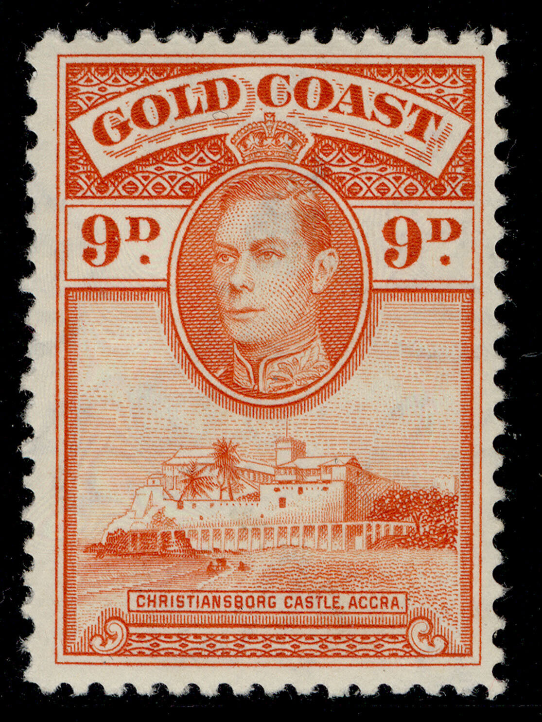 Gold Coast GVI Sg127, 9d Orange, M Mint. Cat £10. Perf 12 Line | Africa ...