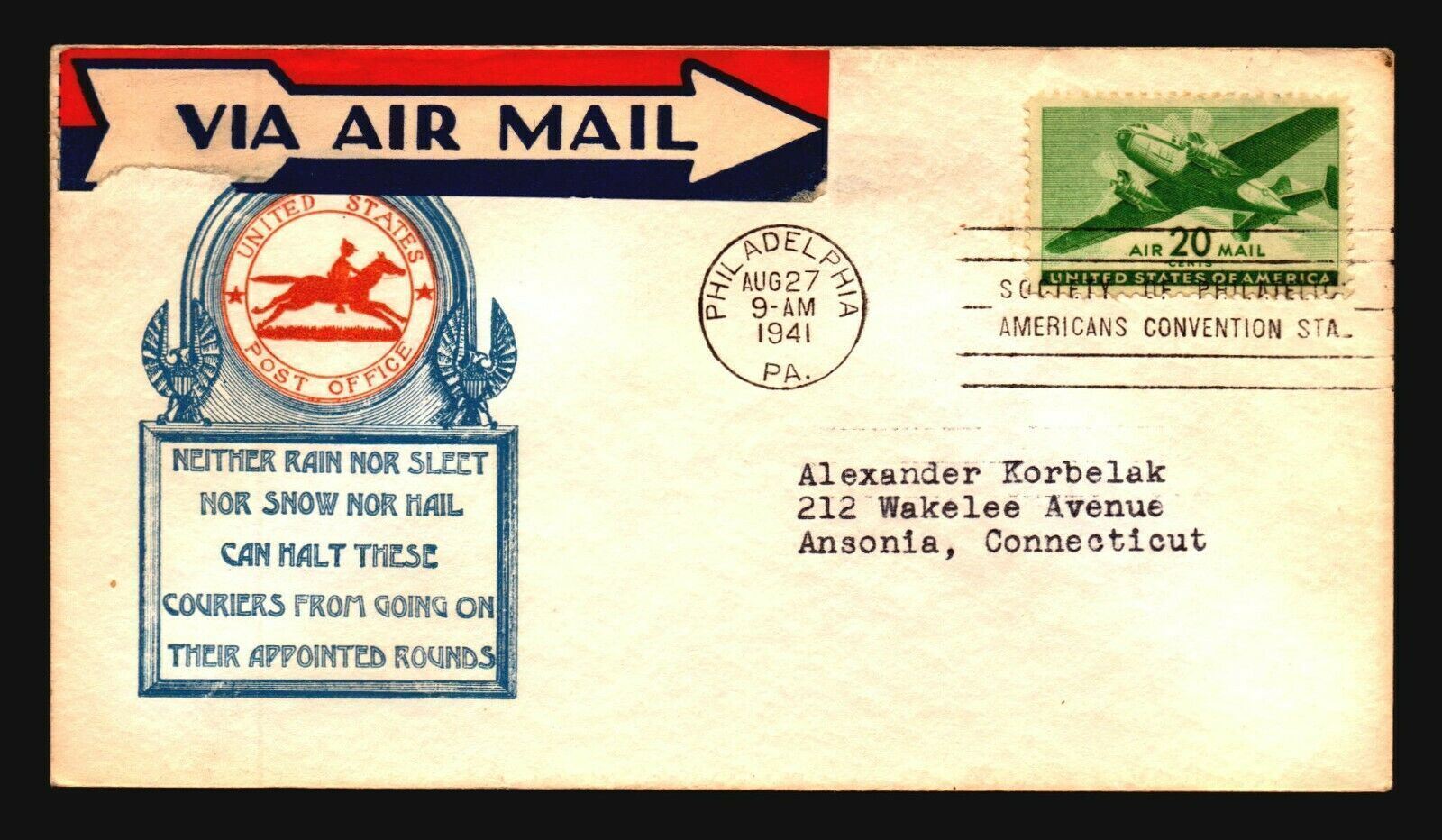 US SC# C29 FDC / USPS Seal & Motto Cachet - L2267 | United States, Air ...