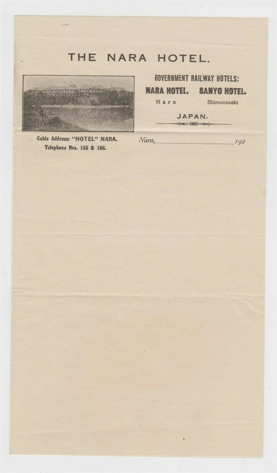 Japan 1927 the Nara Hotel Menu Dated 1927 Signed Prtd Letter Baggage ...