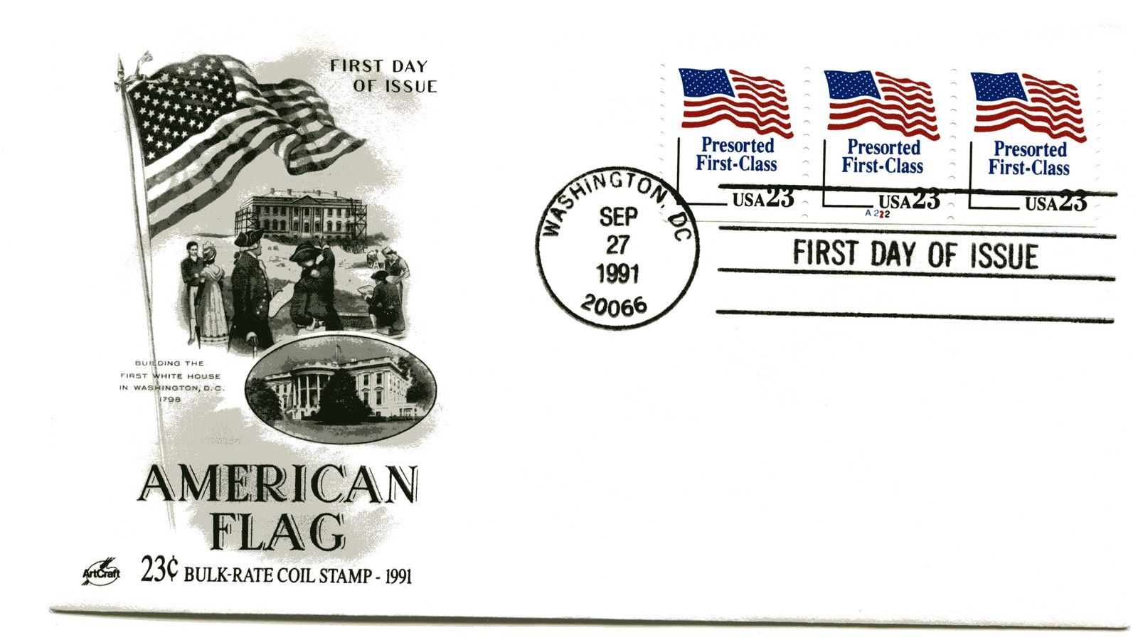 2605 23c Presorted First-Class Flag, Artcraft, (PNS), plate number ...