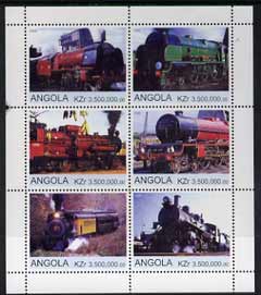 Angola Sheet Locomotives Trains | Africa - Angola, Stamp / HipStamp