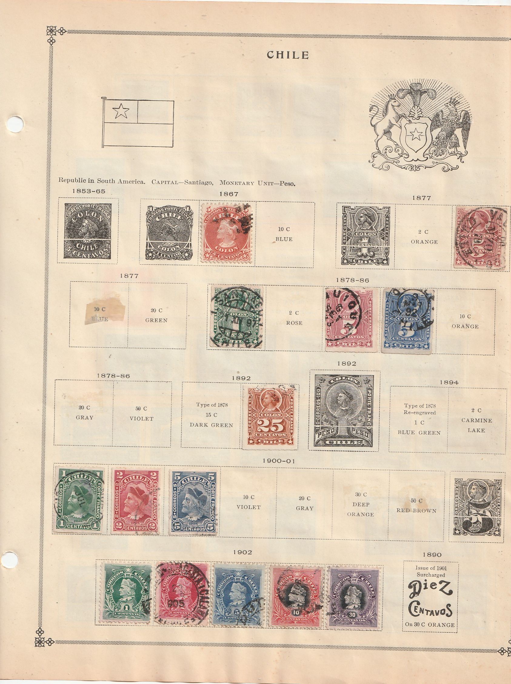 Chile Collection - 5 Scans, All the stamps are in the scans. | Central ...