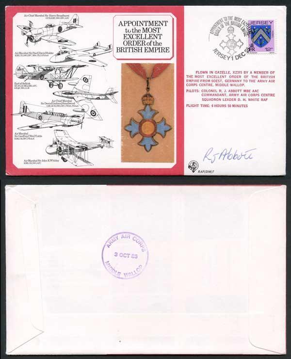 DM7a Most Excellent Order of the British Empire Signed by R.J. Abbott ...