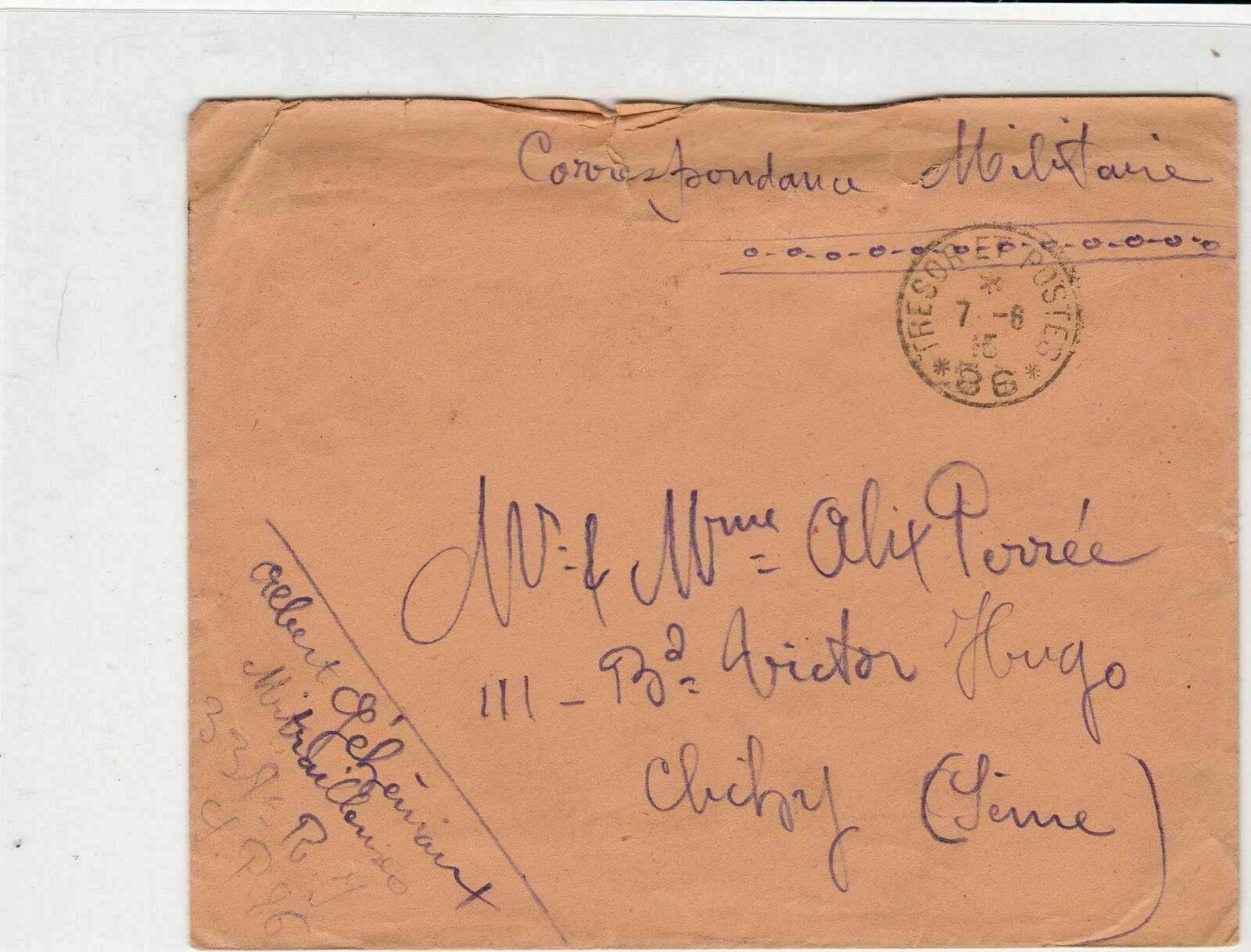 France WW1 French Military 1915 Tresor Et Postes No 86 Cover Ref 30986 ...