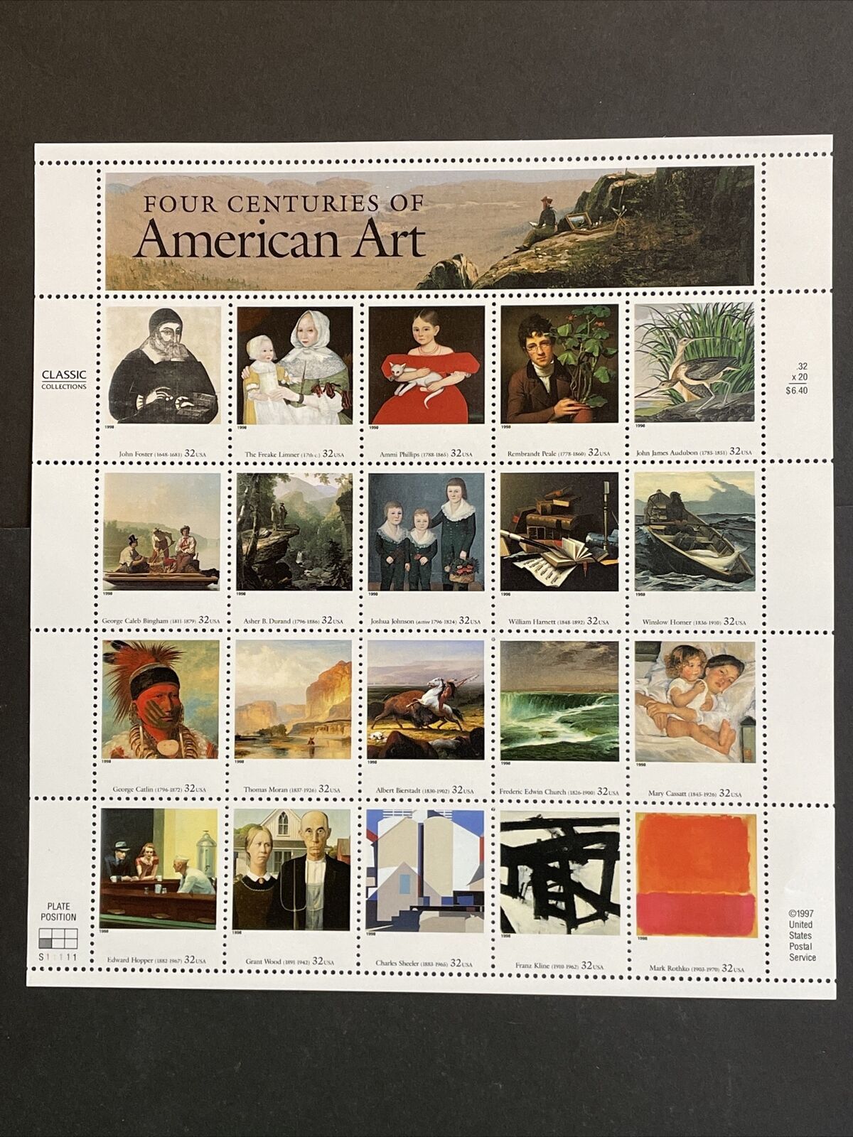 1998 sheet Four Centuries of American Art Sc# 3236 | United States ...