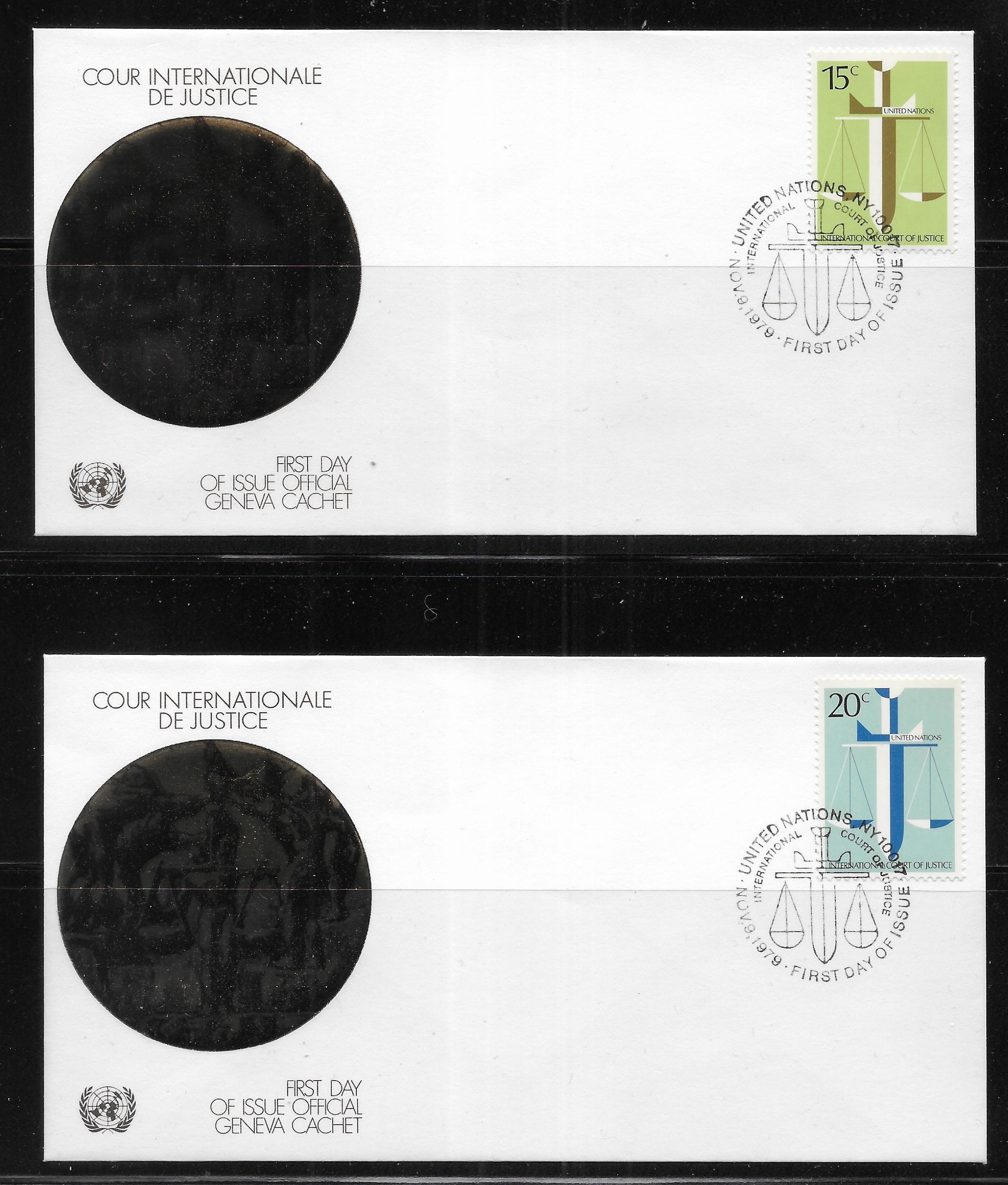 * United Nations NY 314-5 ICJ Geneva Cachet FDC First Day Cover ...