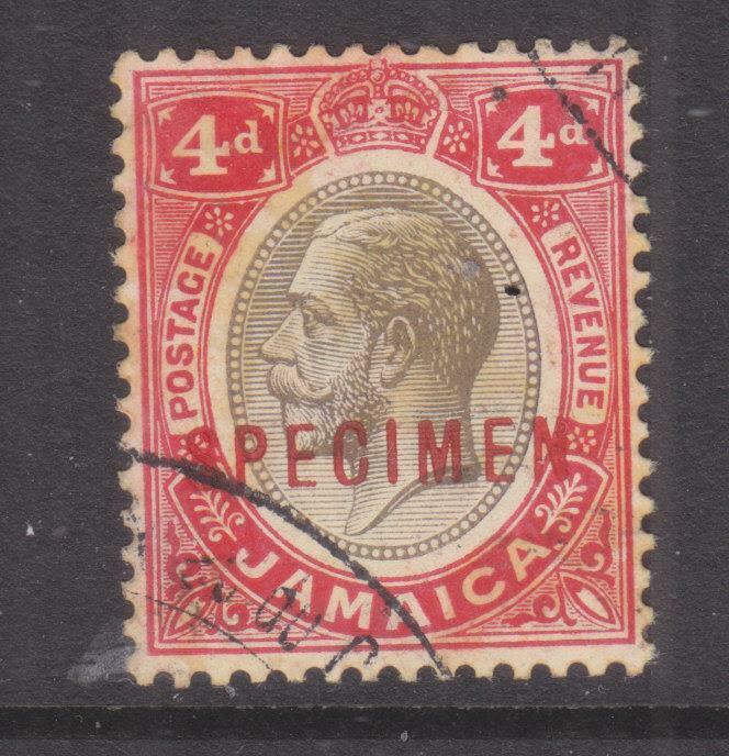 JAMAICA, 1913 KGV, 4d. Black & Red on Yellow , SPECIMEN, GABON ...