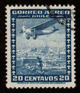 Chile #C92 used | Central & South America - Chile, Air Mail Stamp ...