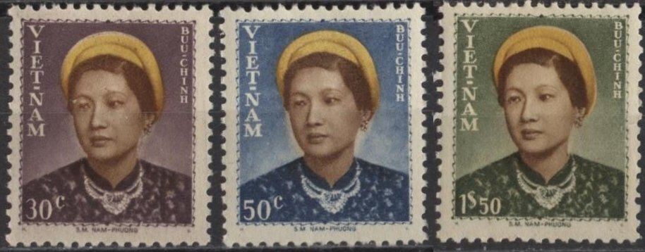 Vietnam 14-16 (mnh) Empress Nam-Phuong (1952) (stock image) | Asia ...