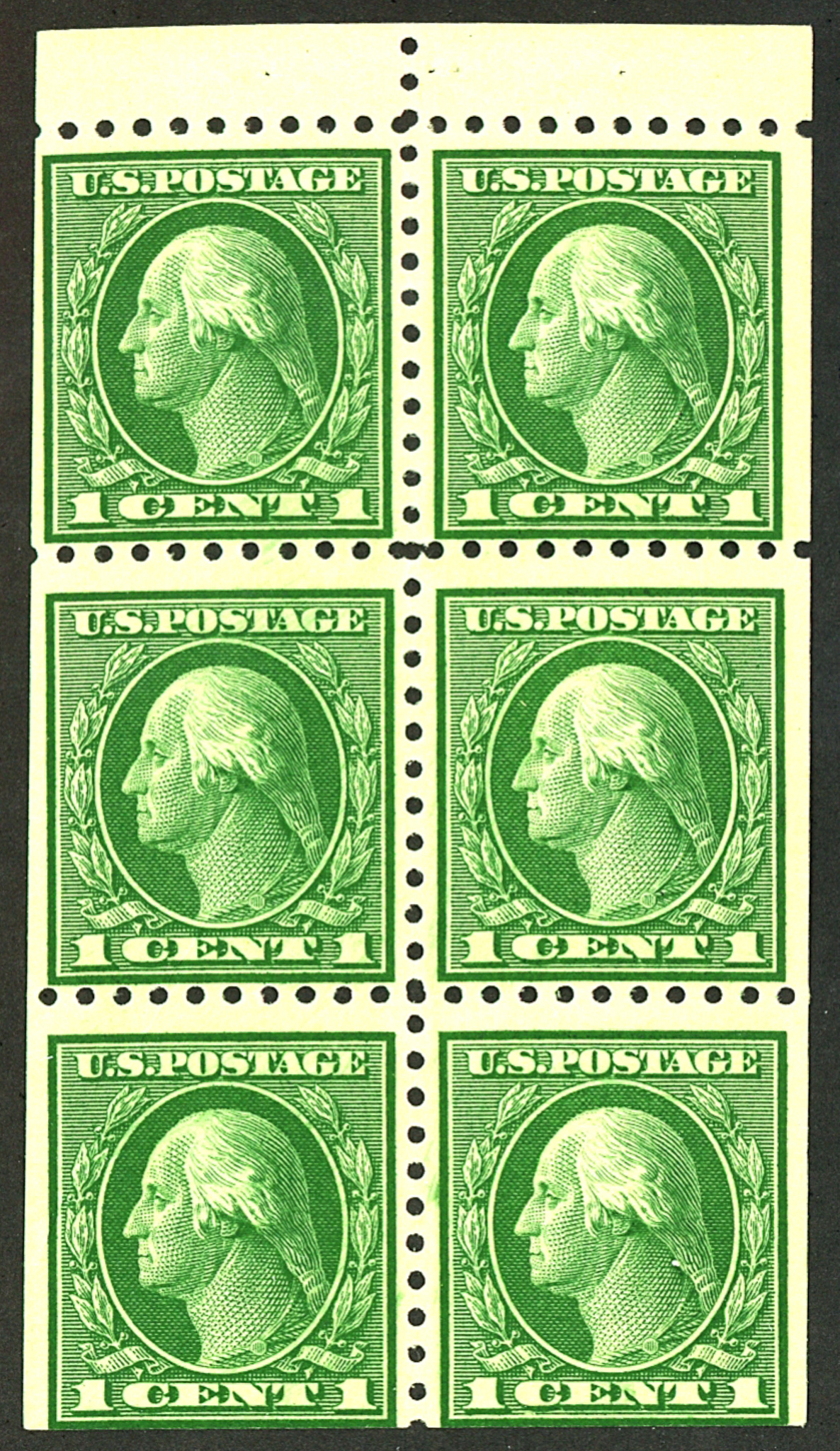 U.S. #424D Mint Booklet Pane Block of 6 OG NH Crease Pencil on Back ...