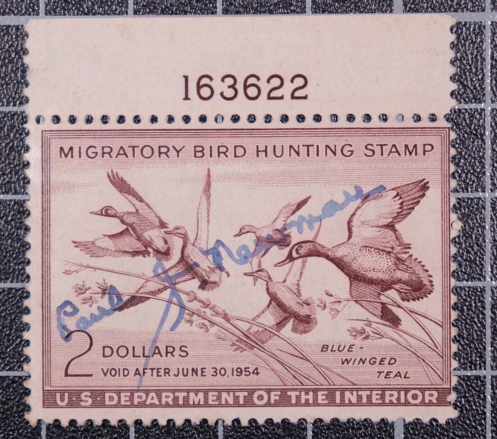 Scott RW20 - 1953 $2.00 Duck Stamp Used - Nice Stamp Plate # Single SCV ...