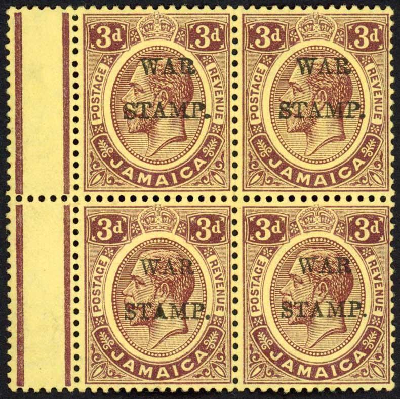 Jamaica SG75 3d Purple/yellow Block (corner crease) U/M | Caribbean ...