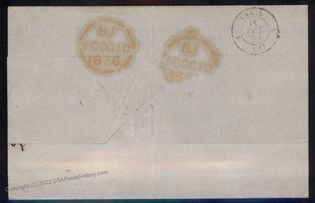 USA New Orleans 1856 NY Forwarding Agent Lemoyne Bell France ...