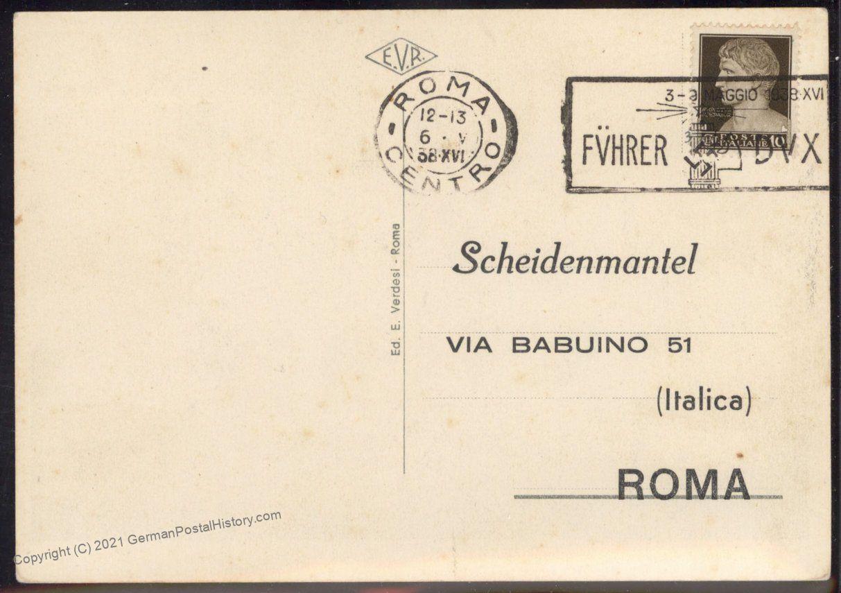 3rd Reich Germany 1938 Fuehrer Dux Hitler Mussolini Propaganda Cover ...