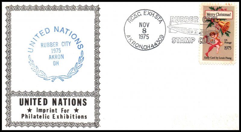 US UN Imprint for Philatelic Exhibitions 1975 Rubber City Stamp Club ...