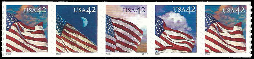 PCBstamps US #4240/4243 PNC5 $2.10(5x42c) Flag, (V1111), MNH, (PCB-2 ...
